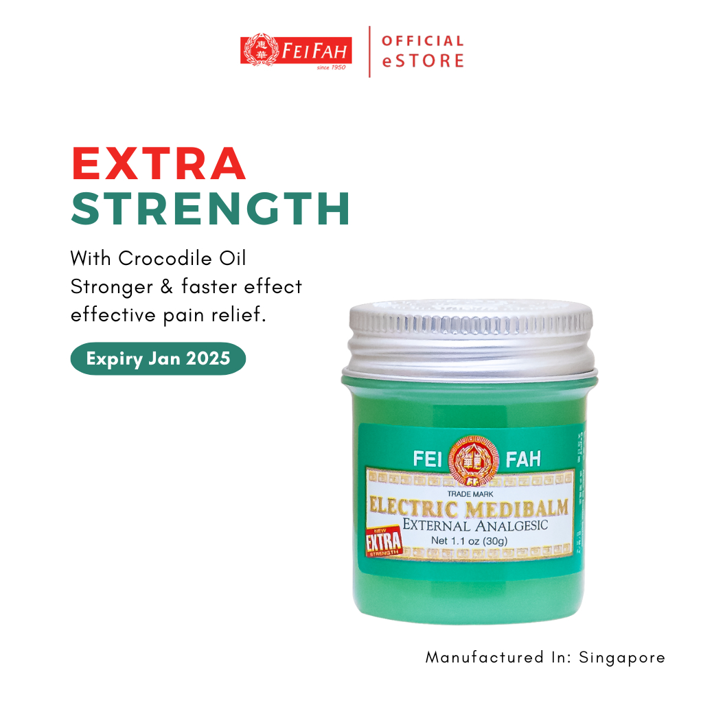 Fei Fah Electric Medibalm Extra with Crocodile Oil 30g (Expiry Jan 2025 ...