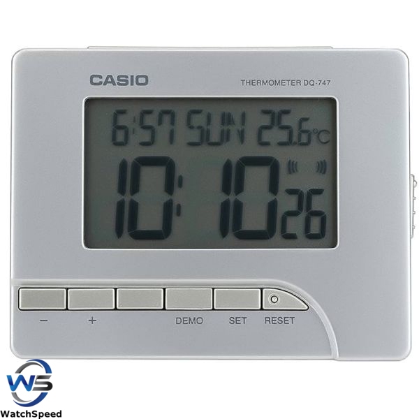 Casio DQ747-8D DQ-747-8D DQ-747-8 Silver Resin Table Clock | Shopee ...