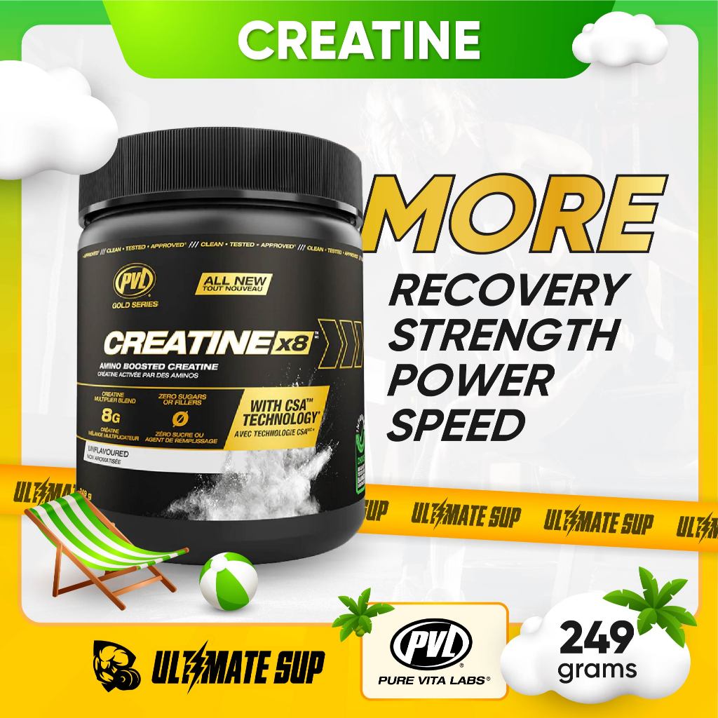PVL Gold Series Creatine X8, Taurine & the BCAAs Leucine helps Muscle ...