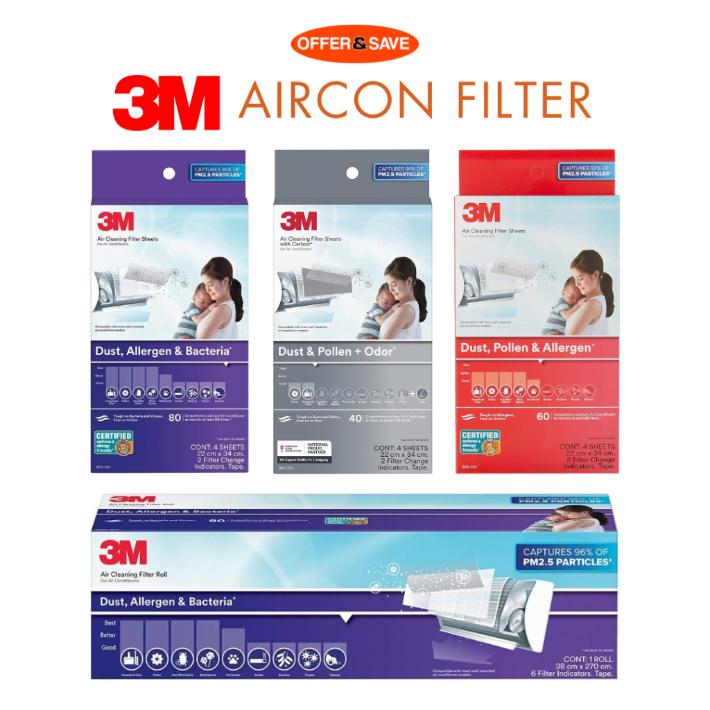 3M Aircon Filter Dust Pollen And Odor Filter Suitable for Air ...