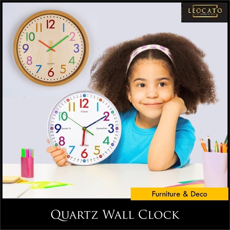 12 Inches Analog Clock For Kids Bedroom/Classroom/Playroom | Colorful ...