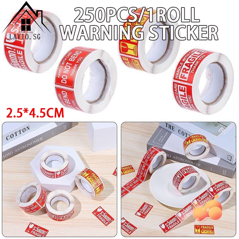 [SG] 250Pcs/roll Fragile Sticker Adhesive Special fragile label Handle ...