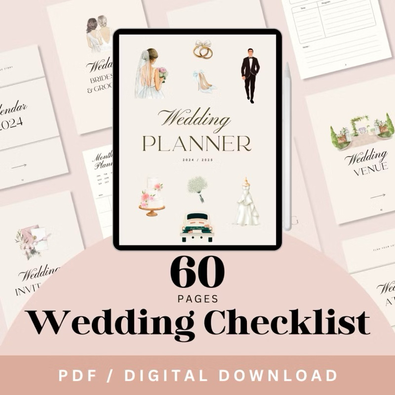 Wedding Planner 2024/2025 PDF, Wedding checklist, Digital Planner ...