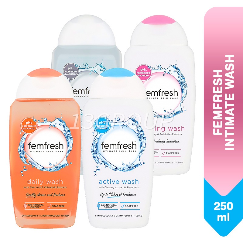 Femfresh Feminine Intimate Wash 0% Sensitive Active Daily Soothing ...