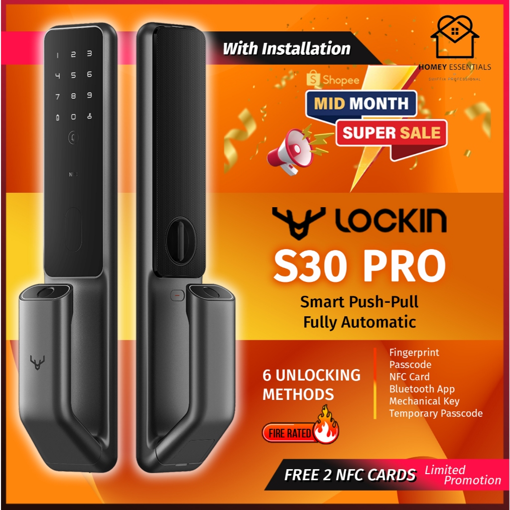🇸🇬 READY STOCK!🔥Lockin S30 Pro Digital smart door lock, FREE ...