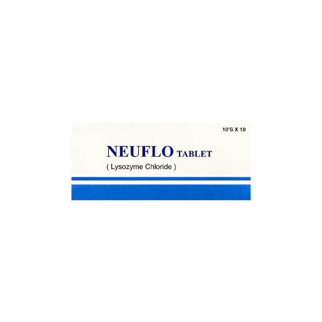 Neuflo (Lysozyme Chloride) 90mg 100 Tabs | Shopee Singapore