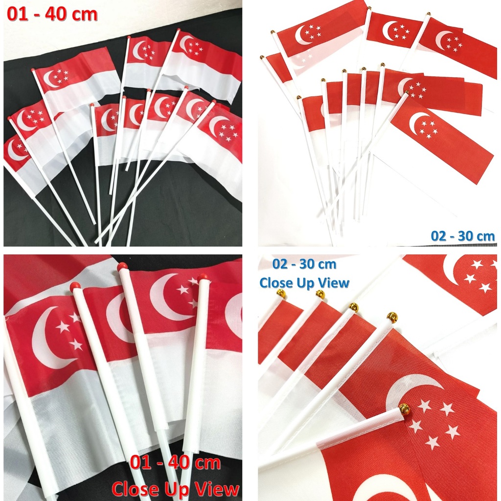 [NDP 01] [10 Pcs Set] [2 Length] Singapore Handheld Flag | I ♥️ SG ...