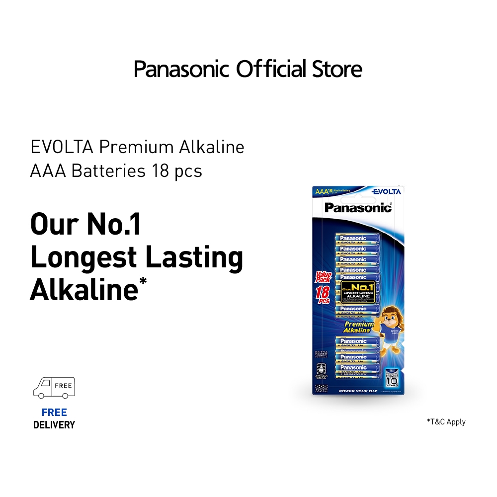Panasonic EVOLTA AAA 18pc Premium Alkaline Battery LR03EG/18B | Shopee Singapore