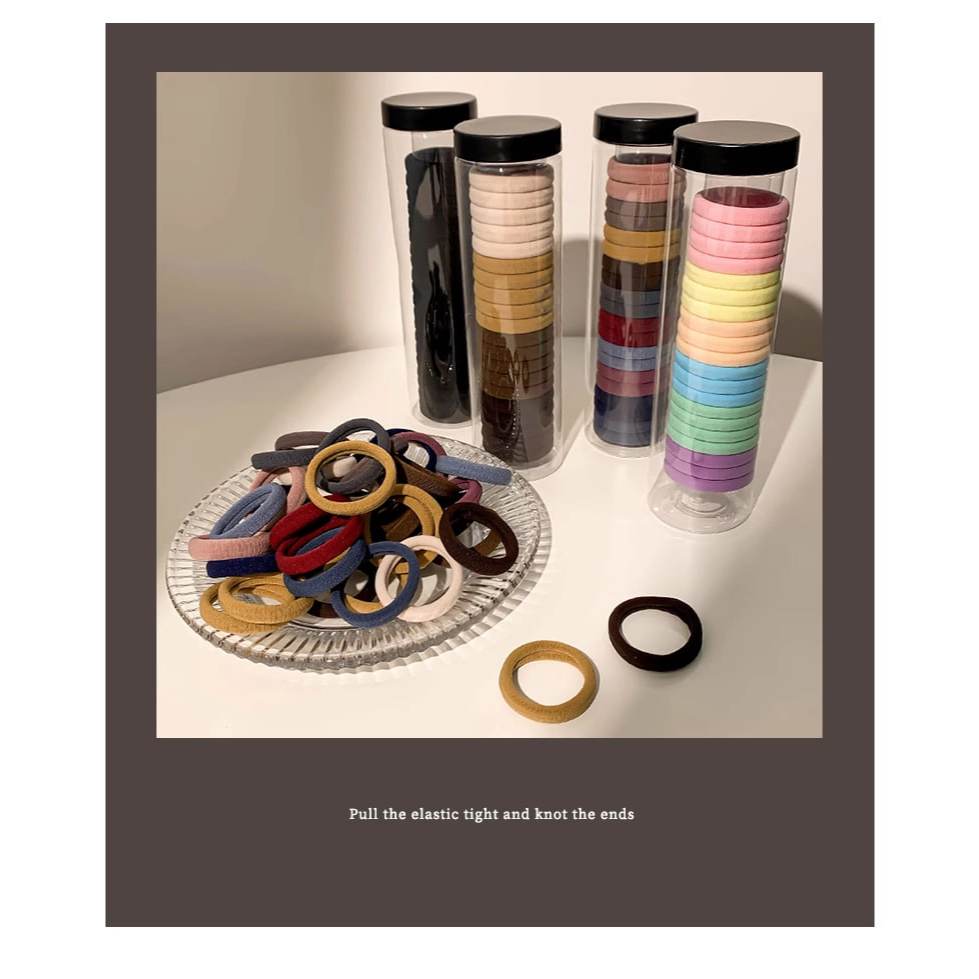 [Ready Stock] Hair Rubber Band - Anti Mark 20pcs (1 bottle) | Shopee ...