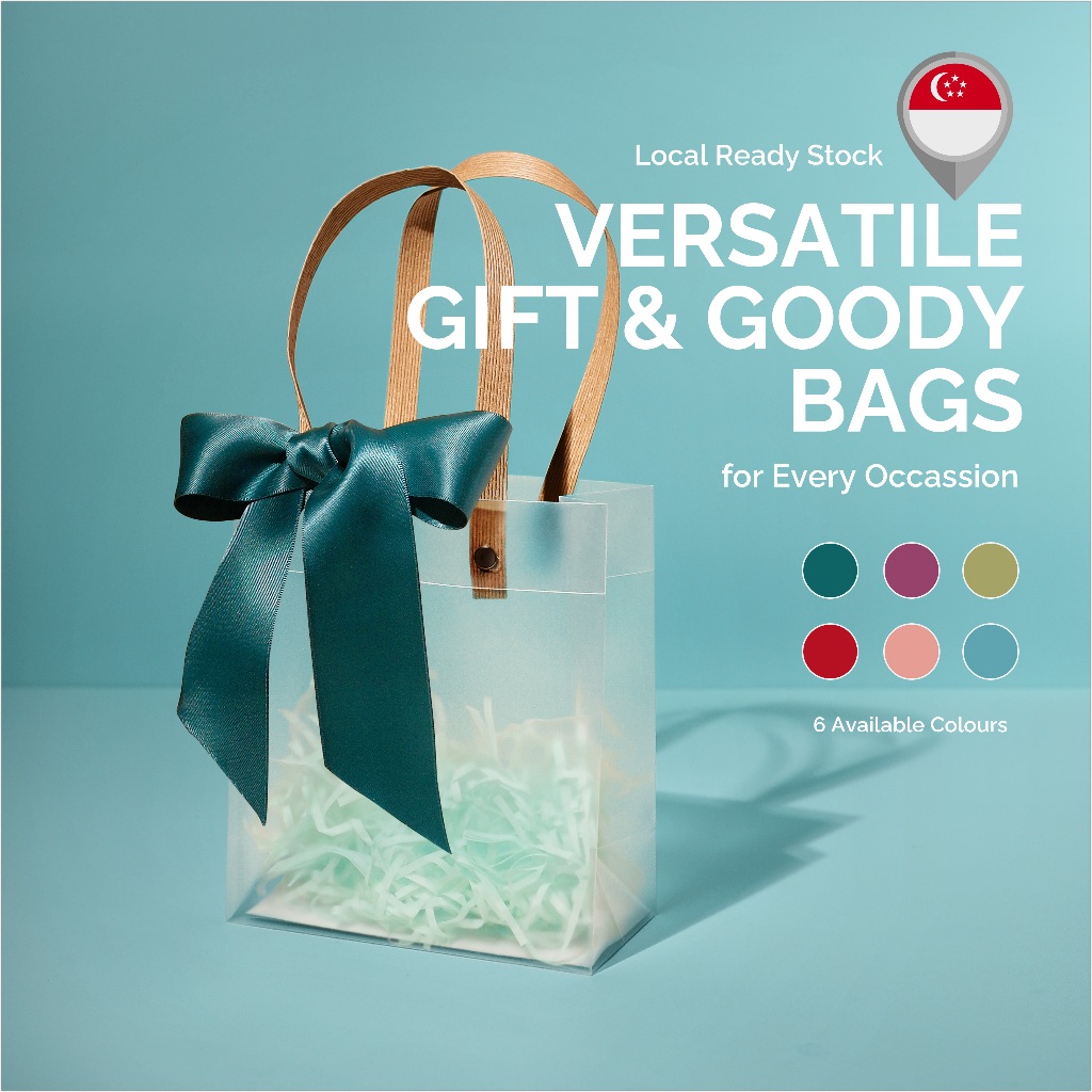 [SG Stock] Gift bag with ribbon Wedding Berkat bag Birthday bag Party ...