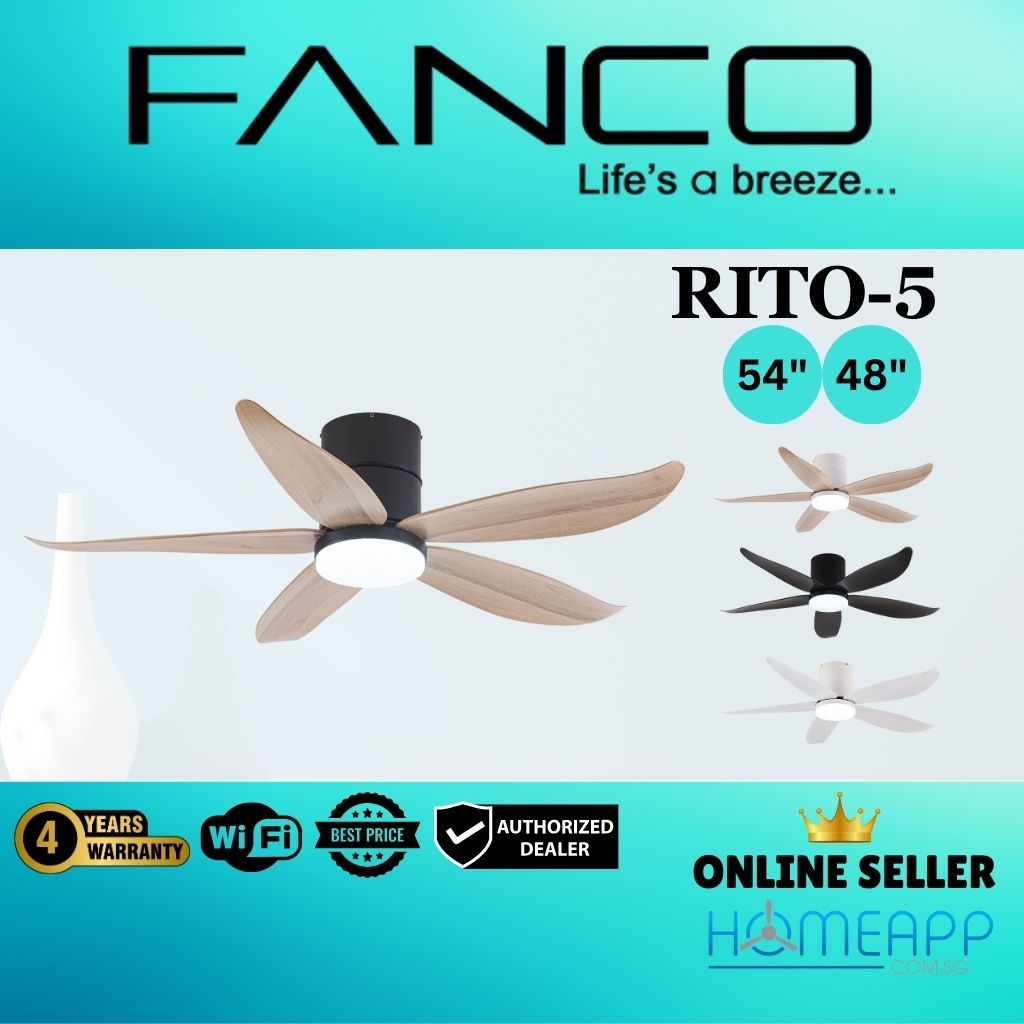 *Installation* FANCO CO-FAN ceiling fan Rito-5 smart wifi 24W LED light ...