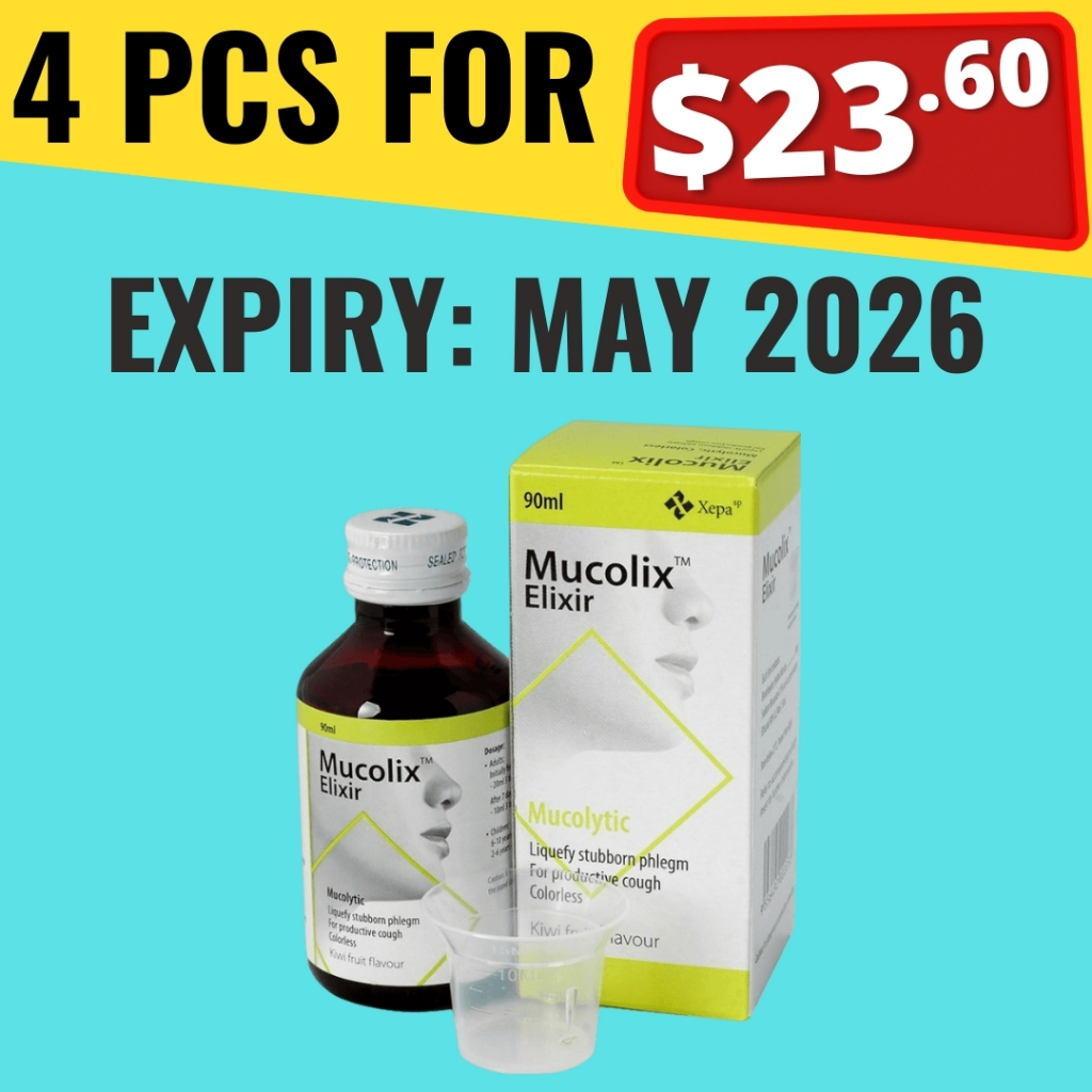 Mucolix Elixir 90ml Cough Relief Phlegm Robitusin Prospan Cofen Duro ...