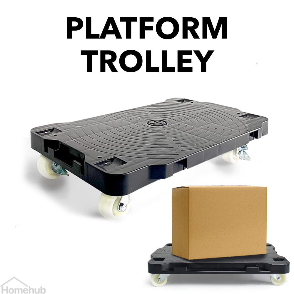 Homehub Flat Platform Trolley Turtle Flatbed With Wheels Roller Wheeled ...