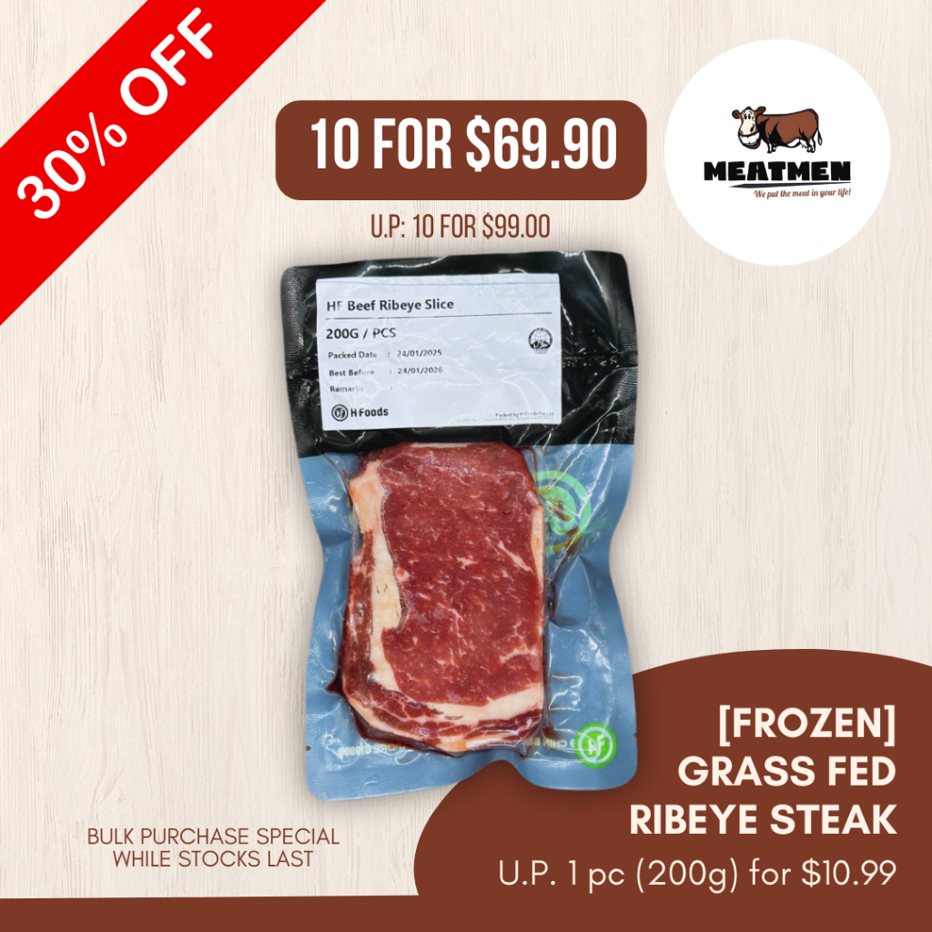 [FROZEN] GRASS FED RIBEYE STEAK - HALAL (200g up per pc) | Shopee Singapore