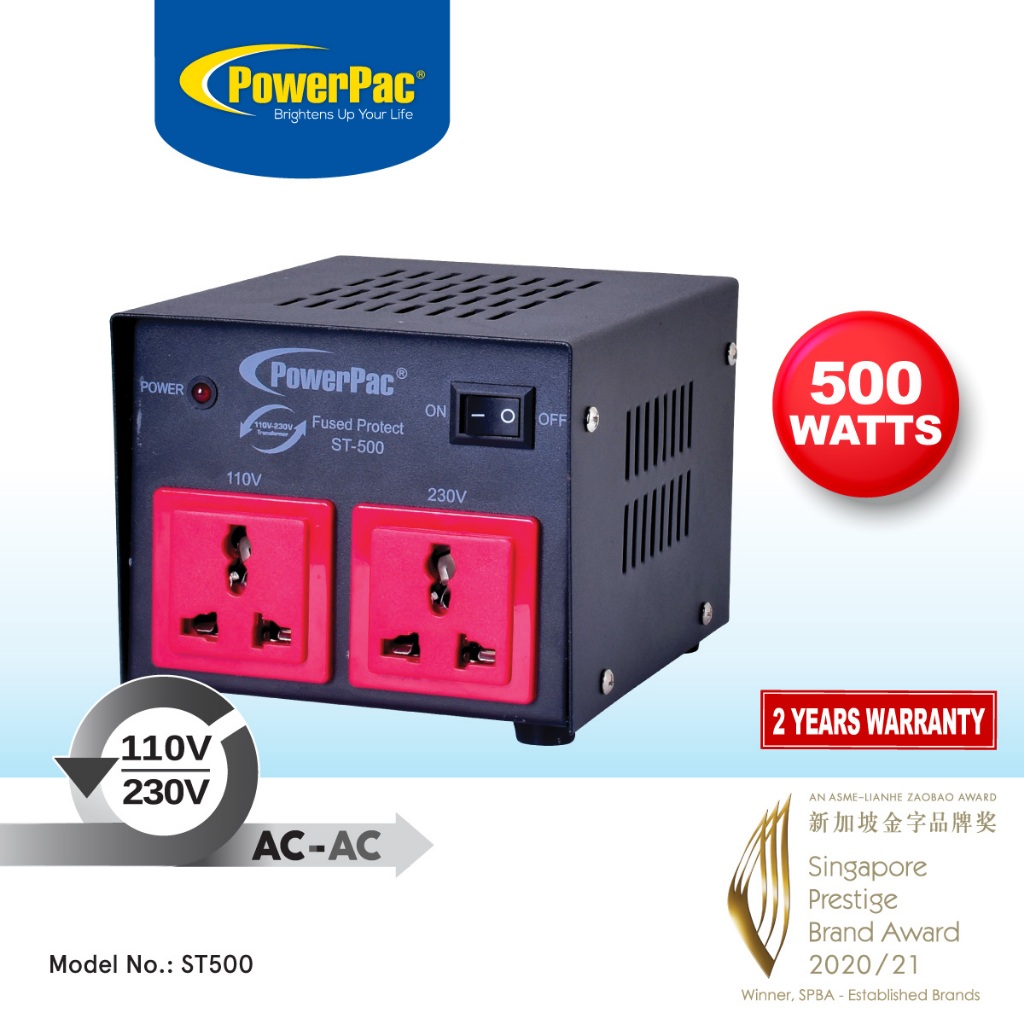 PowerPac Converter Transformer 500W Step Up & Down Voltage 110V/ 220V ...