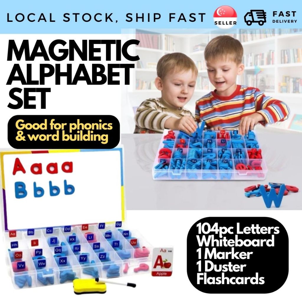 🇸🇬Local Stock🇸🇬 Magnetic Letters Alphabets & Whiteboard Set Phonics ...