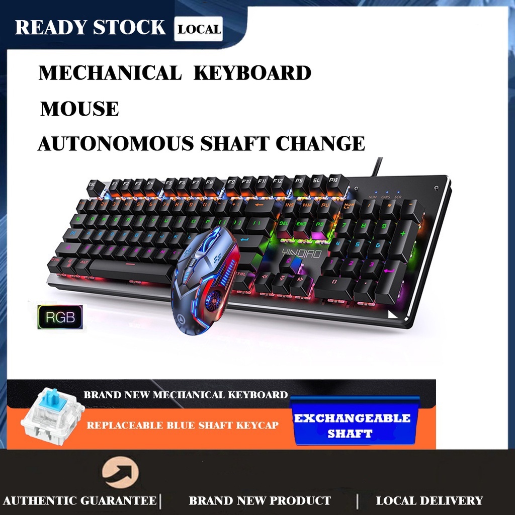 7 Light RGB Mechanical Keyboard Changeable Switch RGB Gaming Keyboard ...