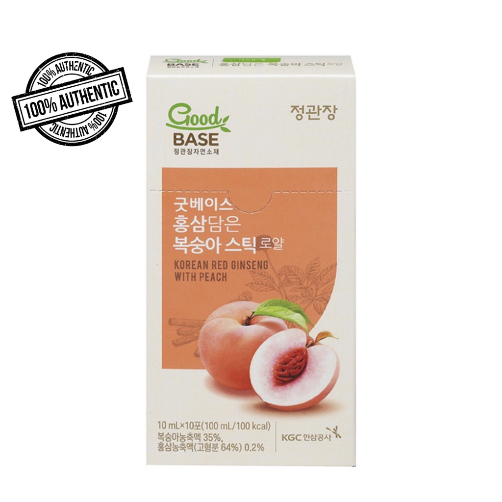 Cheong Kwan Jang Good Base Korean Red Ginseng KRG with peach (10ml x 10 ...