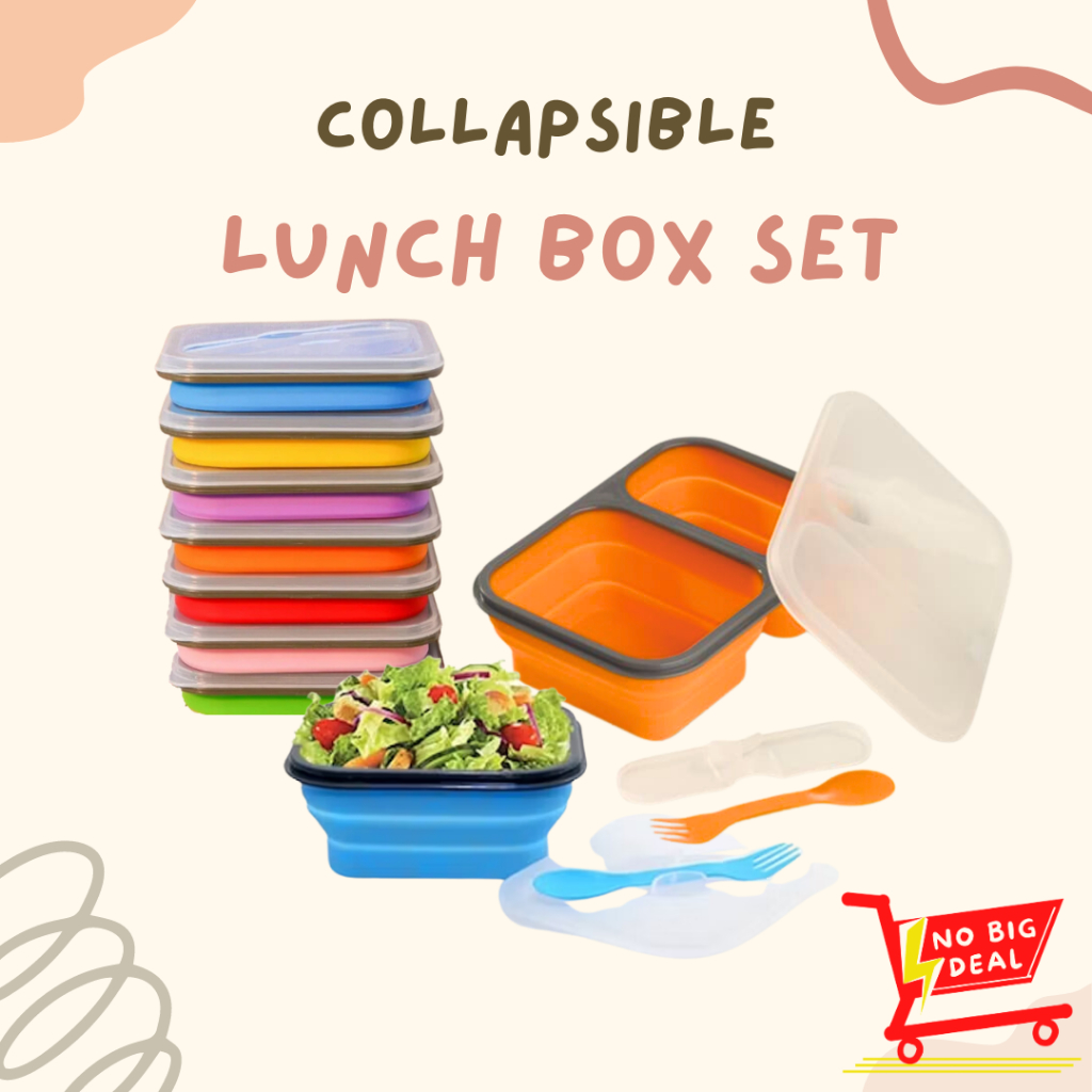 [SG Seller] Collapsible Lunch Box Set Bento Eco Friendly Sustainable ...