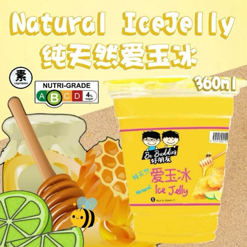 [Bundle of 12 Cups 360ml] Bebuddies Natural Ice Jelly Drink (爱玉冰 ...