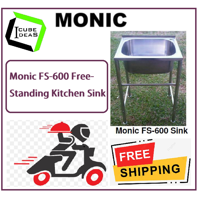 Monic FS-600 Stainless Steel Free Standing Single Bowl Kitchen Sink ...
