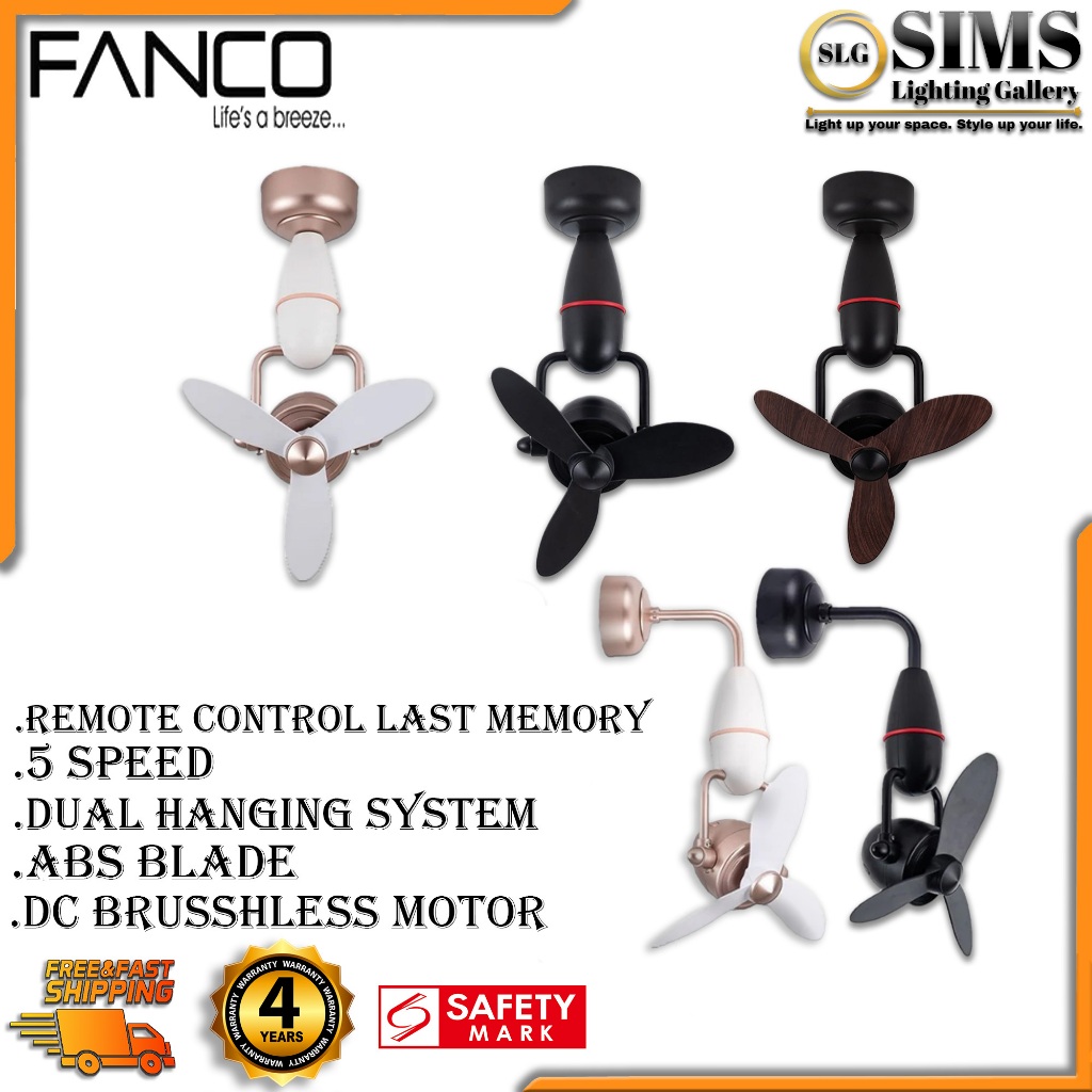 FANCO corner fan NANO 16" dual hanging system TRISTAR DC motor Series ...
