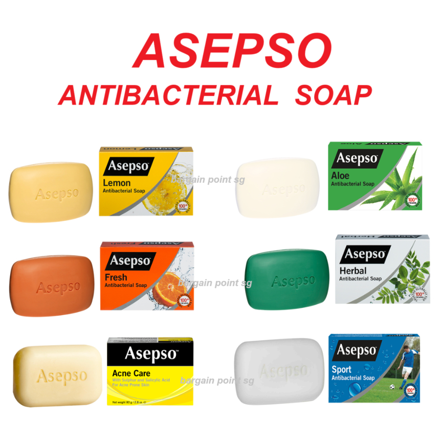 Asepso Antibacterial Bar Soap - 80 grams/150 grams(MIX & MATCH ...