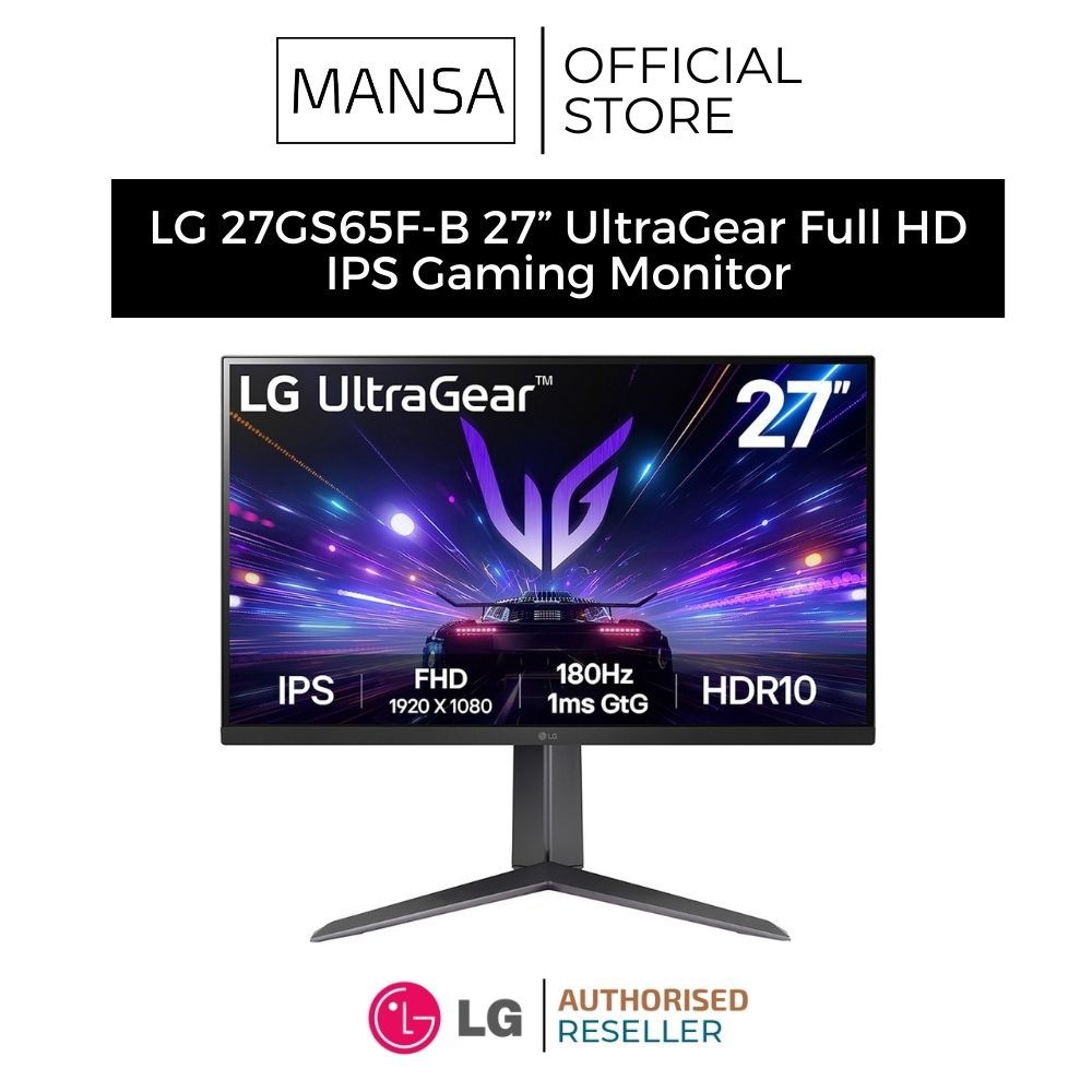 LG 27GS65F-B 27” UltraGear Full HD IPS 1080P 180Hz Gaming Monitor ...