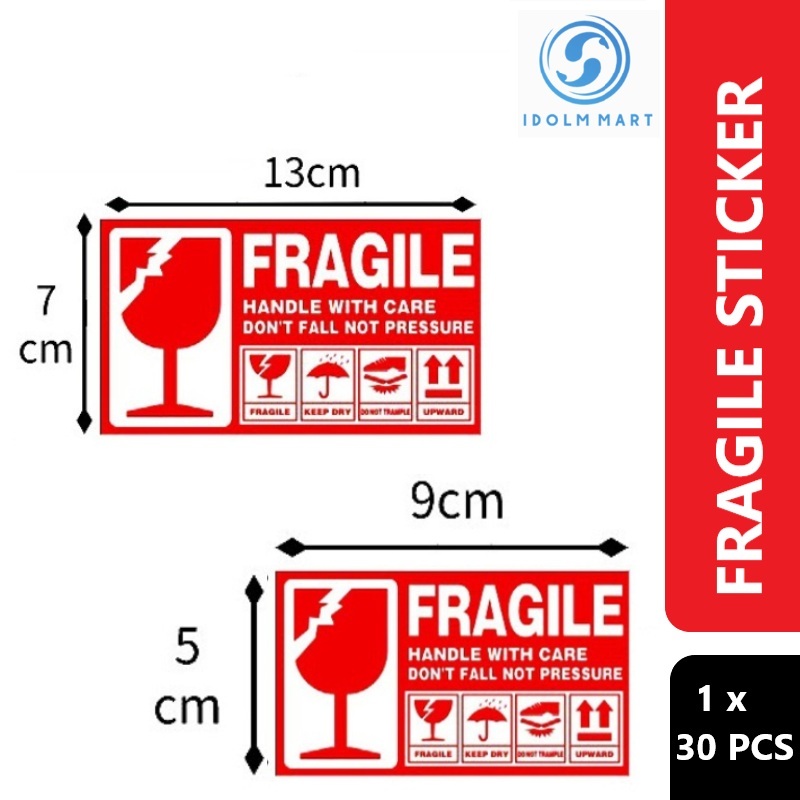 Fragile Label Sticker 2 size ( 9 x 5cm ) ( 13 x 7 cm ) | Shopee Singapore