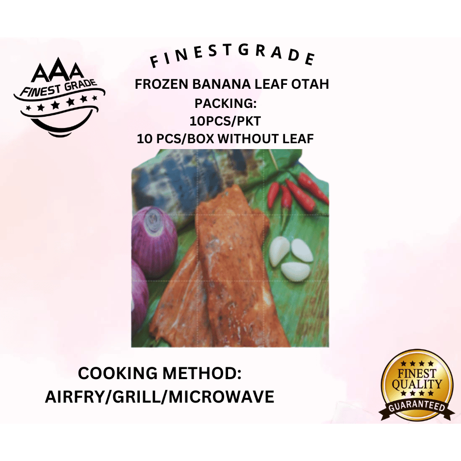 Golden Palm 10 Sticks Frozen Banana Leaf /Box Otah (Cooked Fish ...