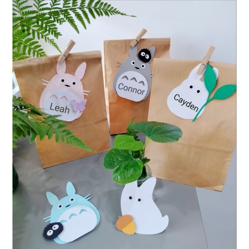 10 pcs Totoro Themed Birthday Gift Tags Food Labels Name Tags | Shopee ...