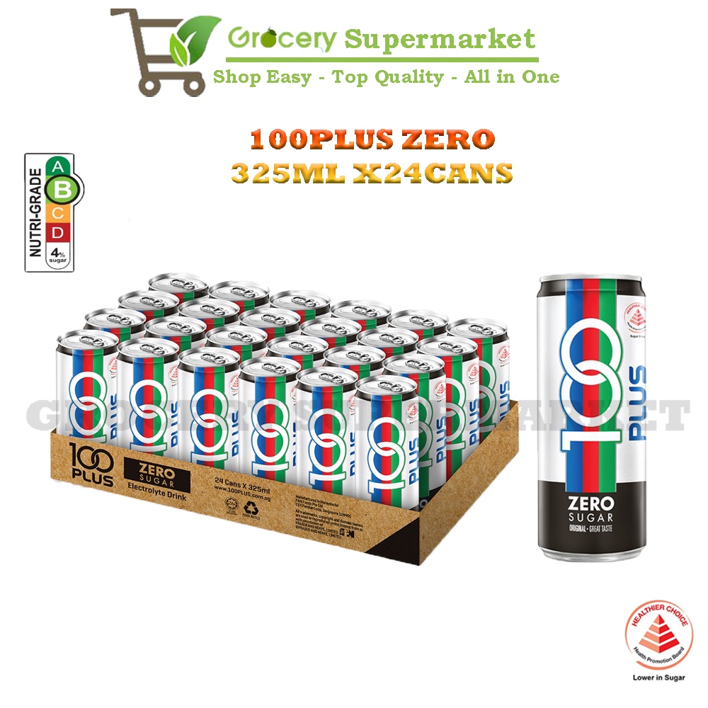 100plus Zero Sugar Can (24 x 325ml) - Grocery Supermarket | Shopee ...