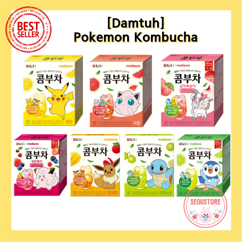 [Damtuh] Pokemon Kombucha Lemon/Mango Lychee/Grapefruit/Lime/Seven ...