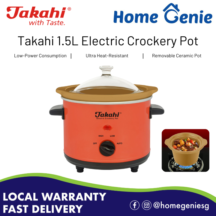 Takahi 1525HR-WO 1.5L Electric Crockery Pot - Heat Resistance Series ...