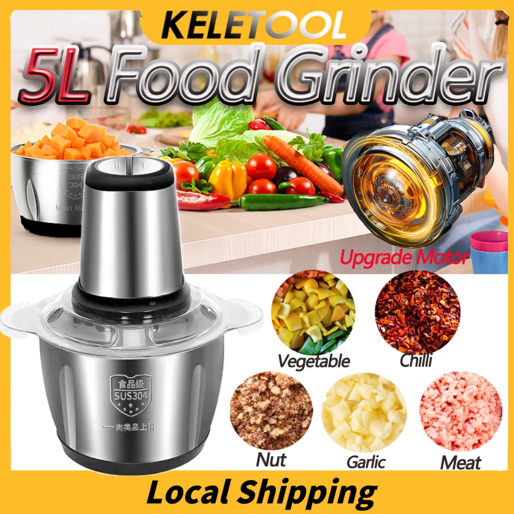 Food Processors Electric Chopper with Meat Grinder 2L Large Capacity ...