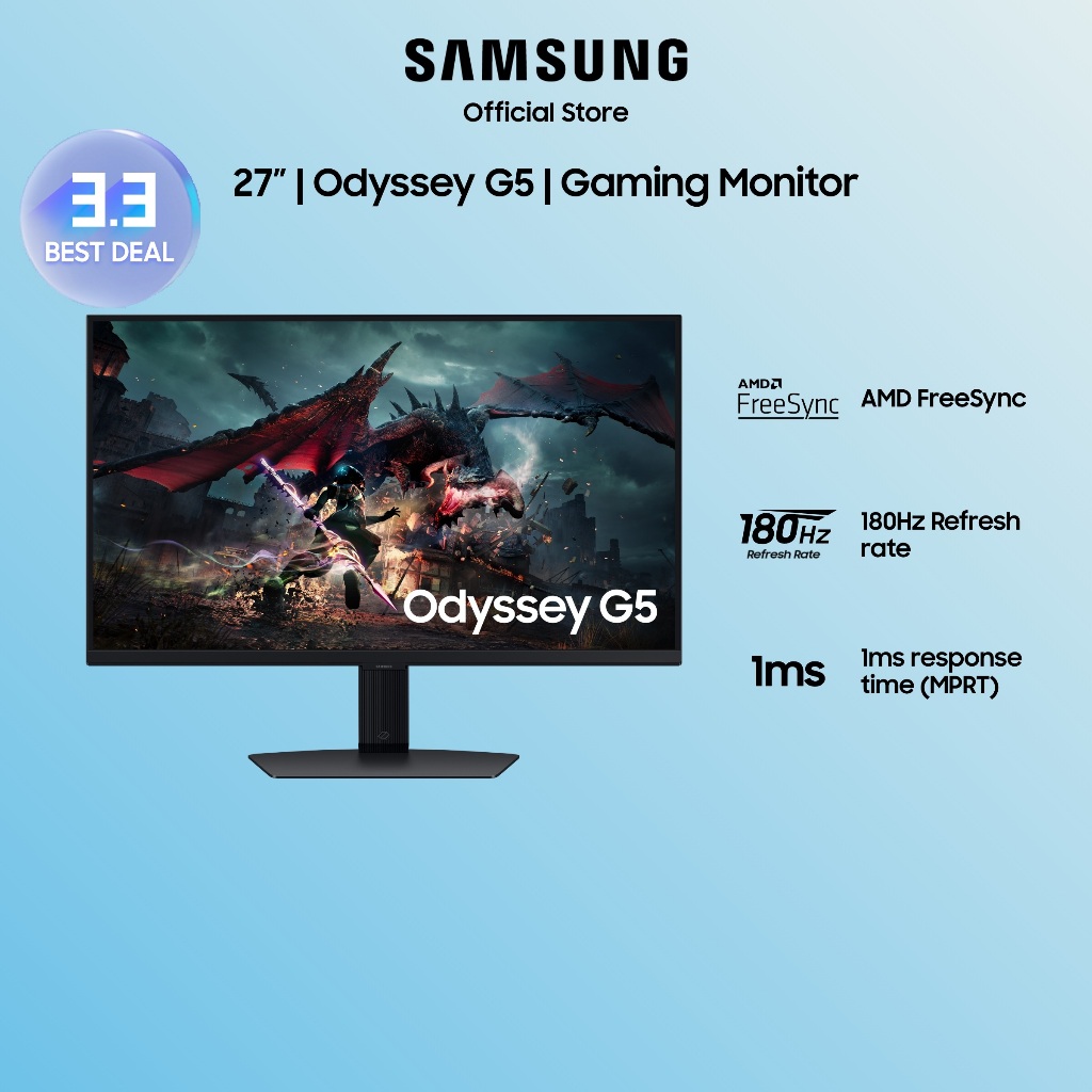 27 Odyssey G5 G50D Qhd 180Hz Gaming Monitor – BDNE