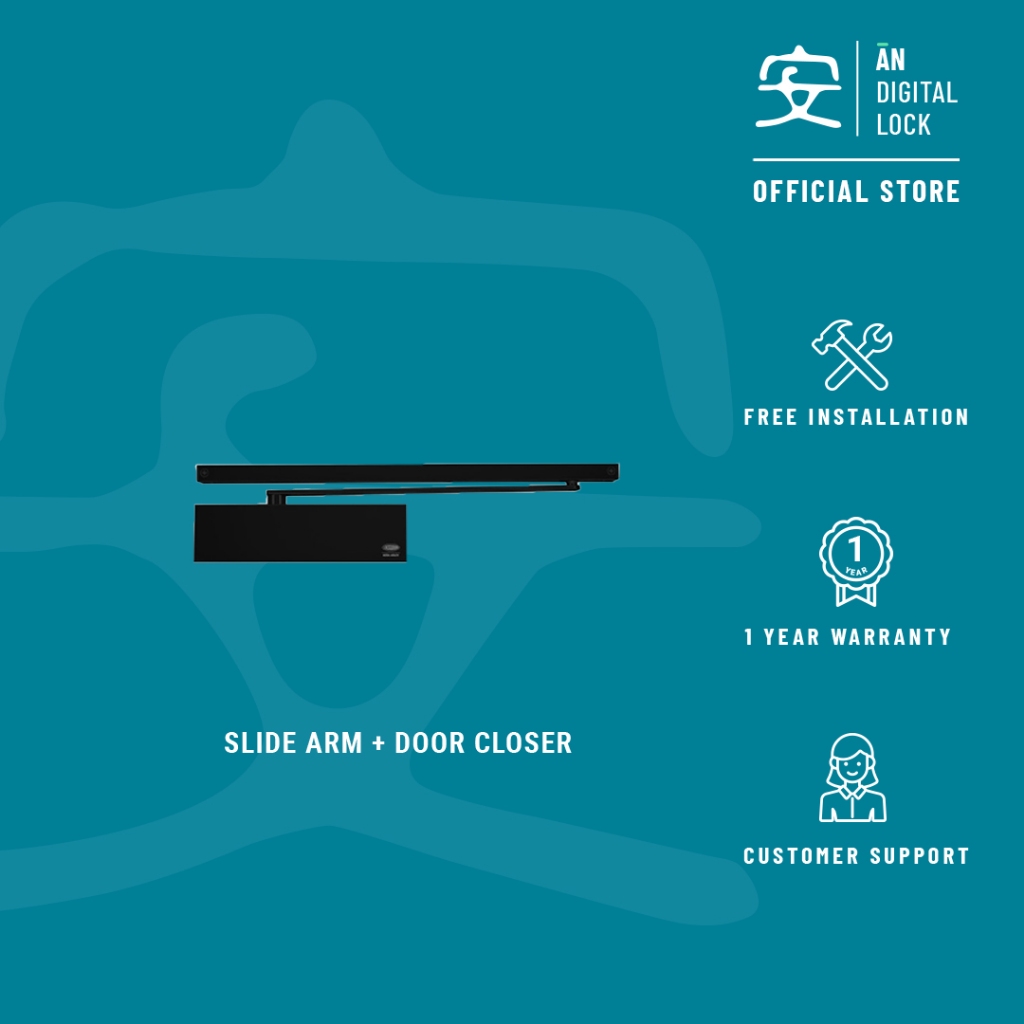 Slide Arm & Door Closer | AN Digital Lock | Shopee Singapore