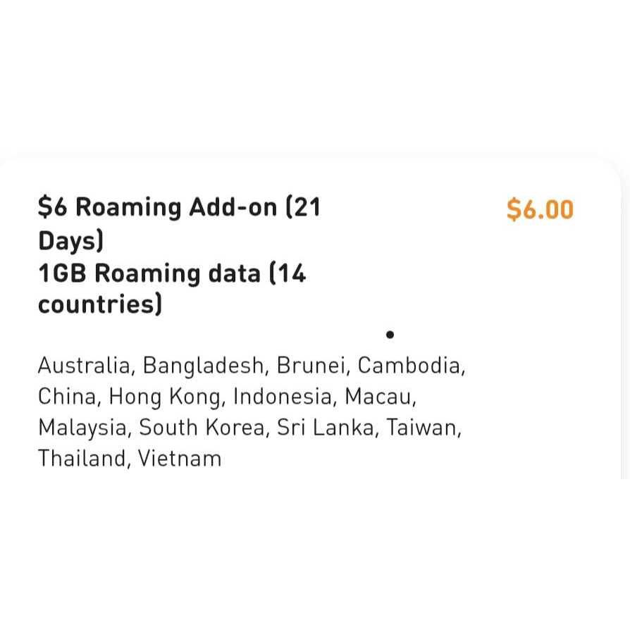 M1 Maxx $6 Roaming Add-On – 1GB in 14 Countries (Asia + Australia) | 21 Days Validity | Shopee ...