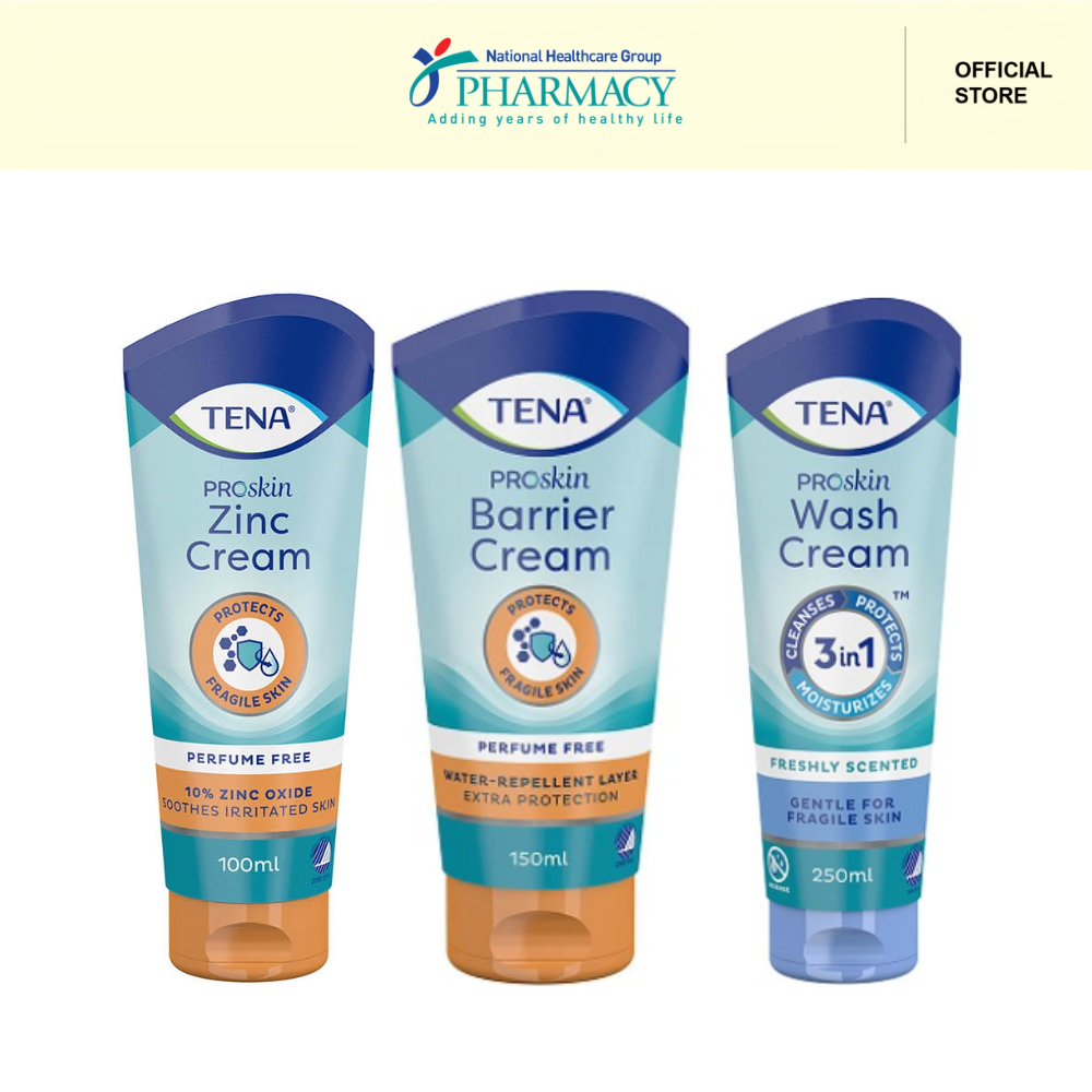Tena Barrier Cream 150ml /Tena Wash Cream 250ml/ Tena Zinc Cream 100ml ...