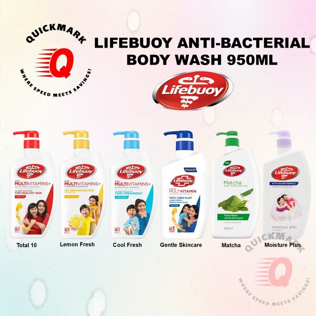 Lifebuoy Anti-Bacterial Body Wash 950ml / Total 10 / Lemon Fresh / Cool ...