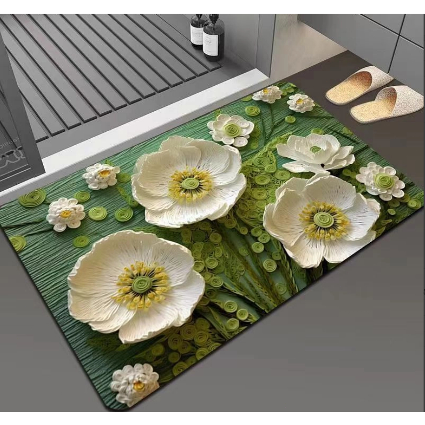 3D Diatom mud floor Mat 3D硅藻泥地垫 Quick Dry Mat Diatomite Soft NonSlip ...
