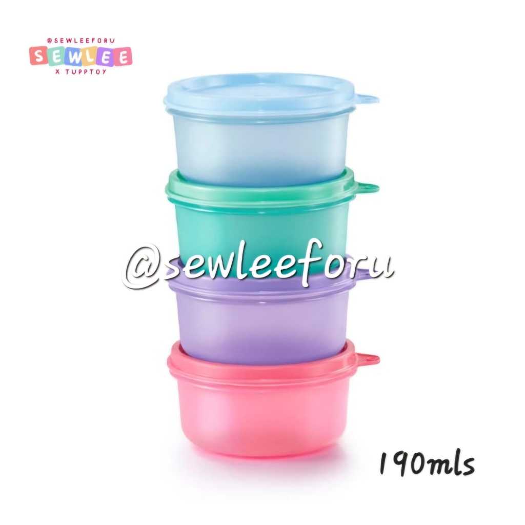 Tupperware Small Round Container 190mls (Full set - NEW PASTEL COLOR ...