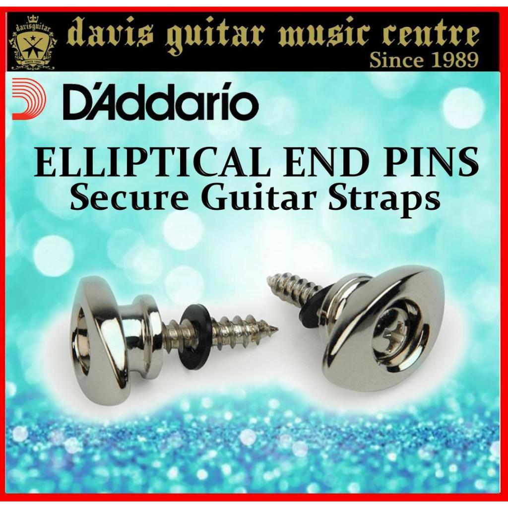 (2 pcs) Daddario-ELLIPTICAL END PINS PWEEP102 chrome for guitar strap ...