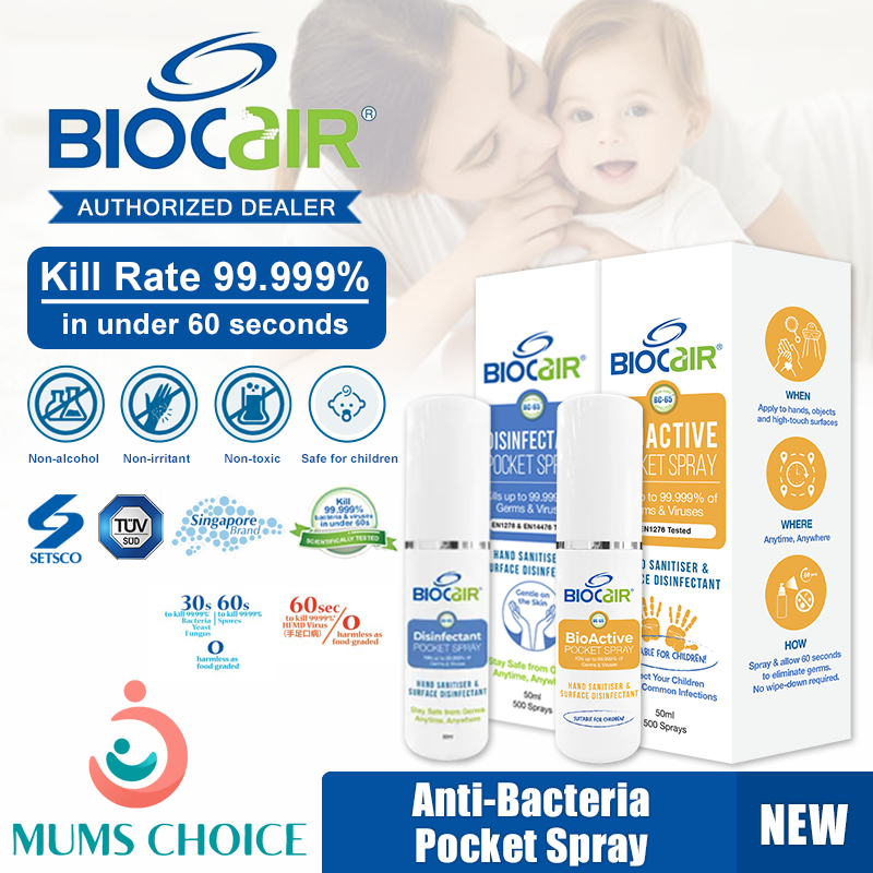 BioCair BC-65 BioActive HFMD / Disinfectant Anti-Bacterial Pocket Spray ...