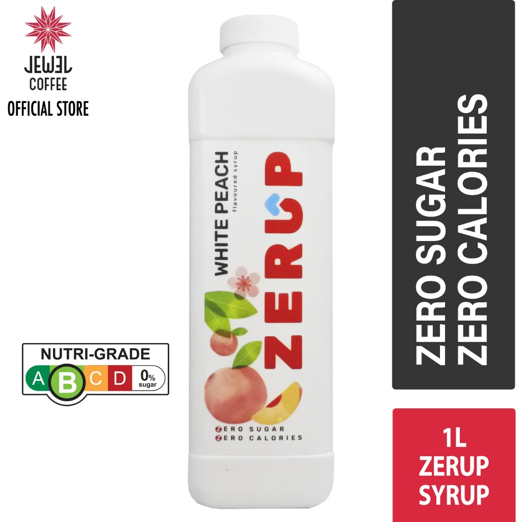 Zerup Zero Sugar White Peach Syrup 1L (Sweetener Syrup, Halal Certified ...