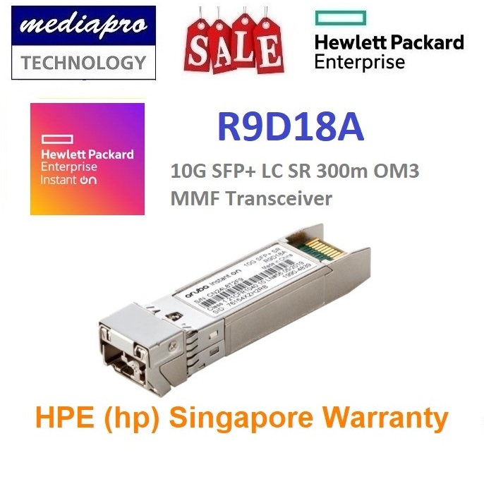 HPE Aruba Instant On 10G SFP+ LC SR 300m OM3 MMF Transceiver ( R9D18A ...
