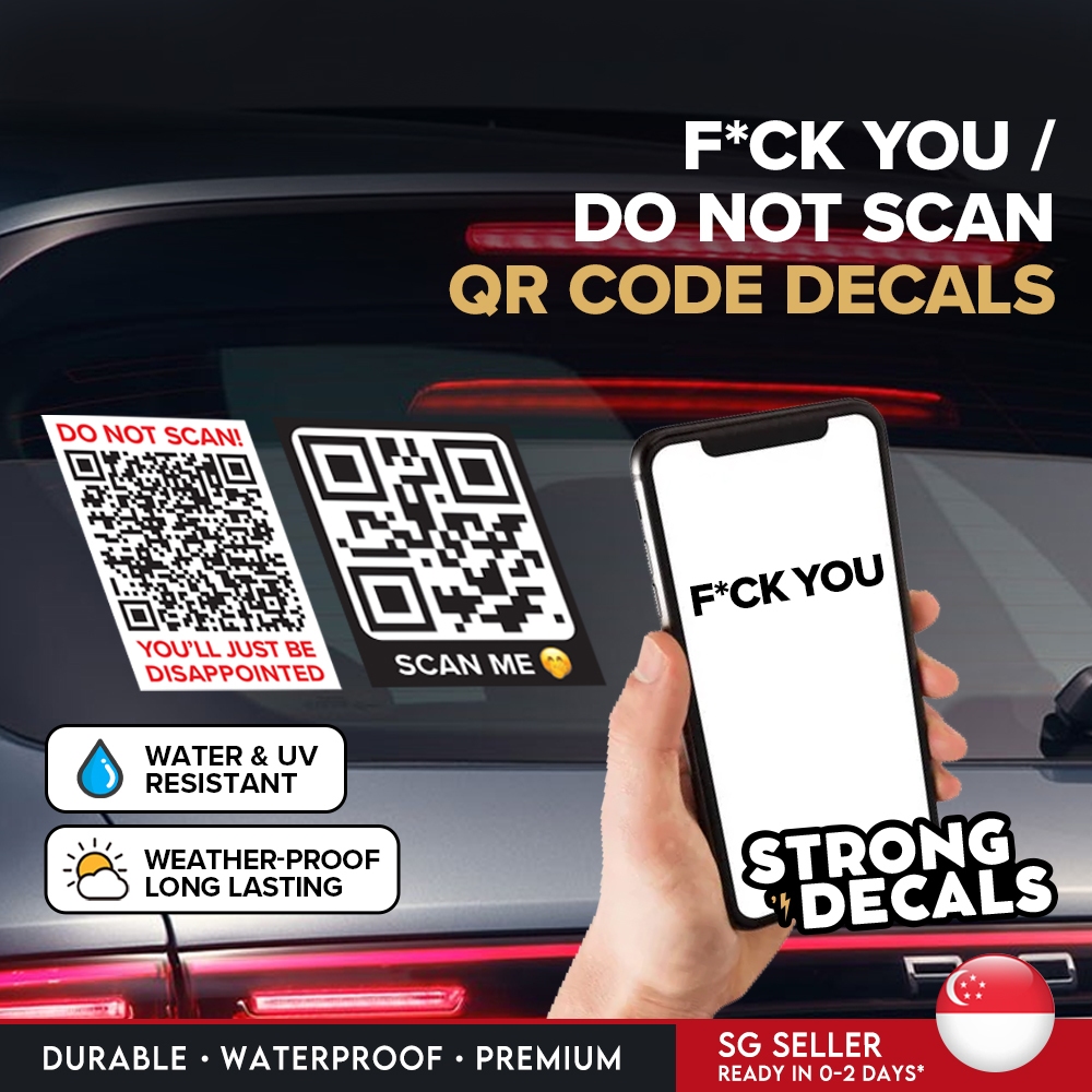 [SG Seller] Custom Text QR Code F*CK YOU Decal Sticker for Cars ...
