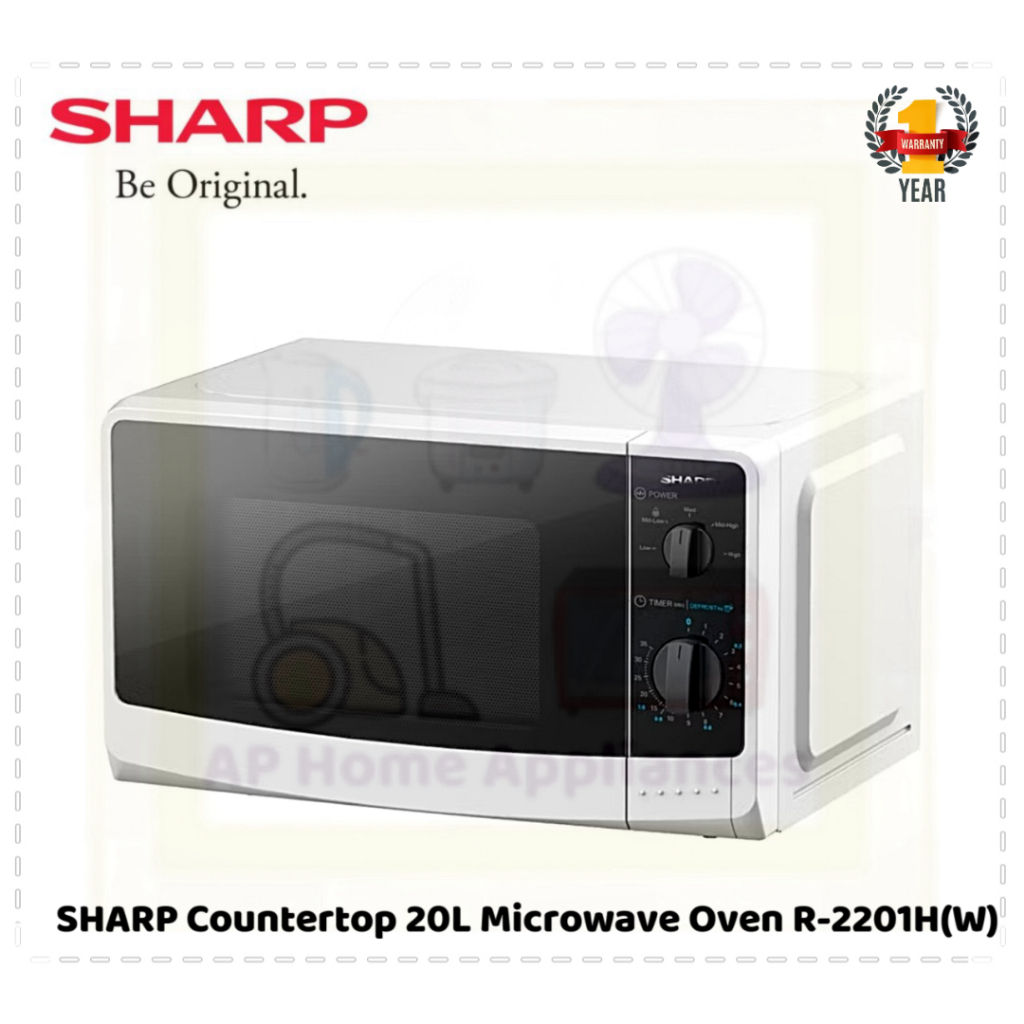 SHARP 20L Countertop Microwave Oven R-2201H(W) | R-2201H (1 Year Warranty) | Shopee Singapore