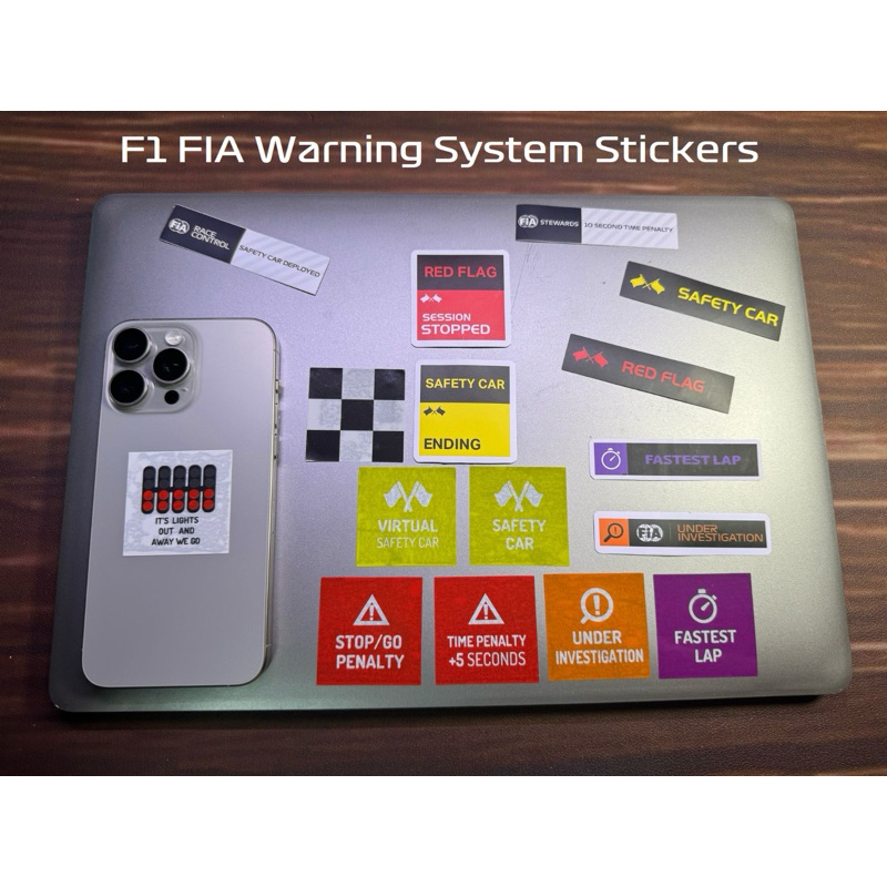 🔥2025 F1 Formula one Safety car Red Flag Fastest lap sticker decal ...