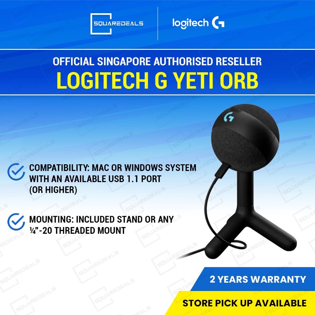 Logitech G Yeti Orb Rgb Gaming Microphone Black with LIGHTSYNC | Shopee ...
